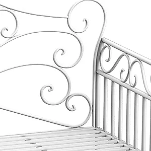 Outsunny 43" Cast Iron Antique Outdoor Patio Garden Bench Seat - Cream White