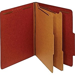Tops Products 24075R Classification Folders,25pt,2-1/2 Exp,2-Div,LTR,10/BX,RD