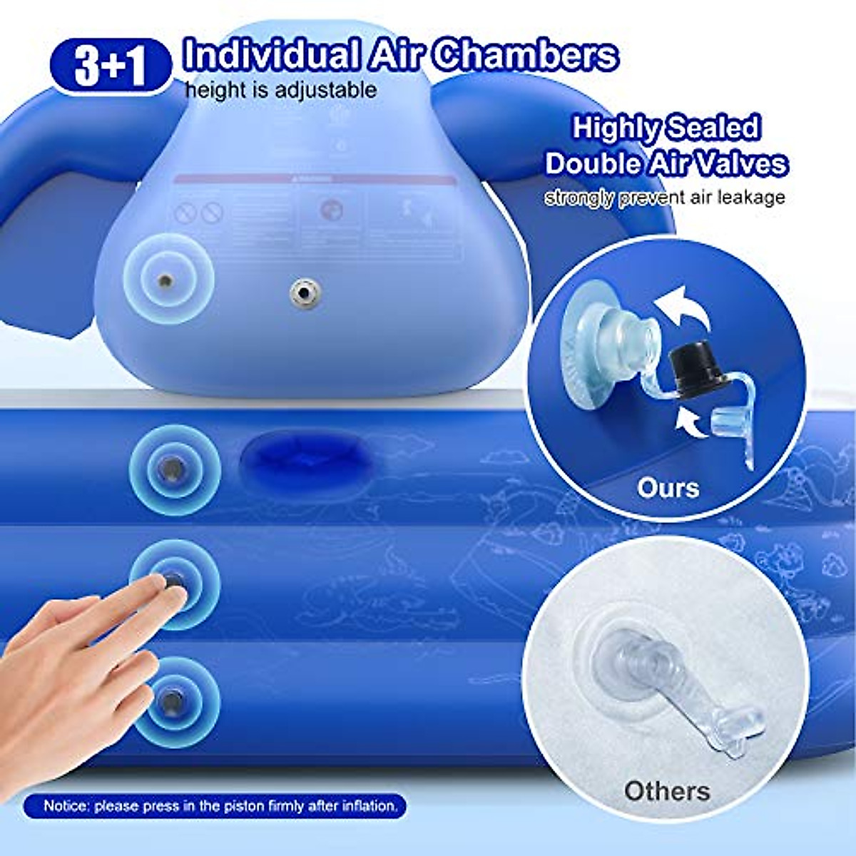 Hamdol Inflatable Swimming Pool, Kiddie Pool with Sprinkler, 99" X 72" X 22" Full-Sized Family Blow up Pool for Kids Toddlers Adults, Lounge Above Ground Pool for Backyard Indoor Outdoor for Age 3+