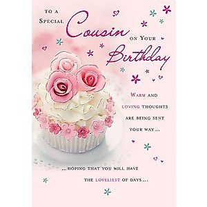 Piccadilly Greetings Traditional Birthday Card Cousin F - 7 x 5 inches