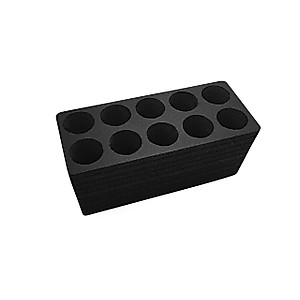 Polar Whale Test Tube Organizer Black Foam Storage Rack Stand Transport Holds 10 Tubes Fits up to 30mm Diameter Tubes