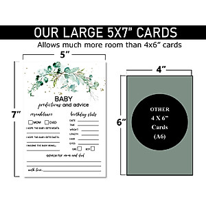 All Ewired Up 25 Baby Shower Predictions and Advice Cards Greenery Eucalyptus Sage Gender Neutral Baby Shower Games and Activities (Large 5X7)