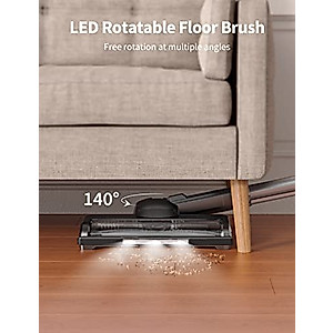 kalado Cordless Vacuum Cleaner, 26Kpa Stick Vacuum with 40Min Detachable Battery, 250W Brushless Motor, LED Display, 6 in 1 Lightweight Upright Vacuum for Pet Hair Carpet Car Floor（2 Years Warranty）