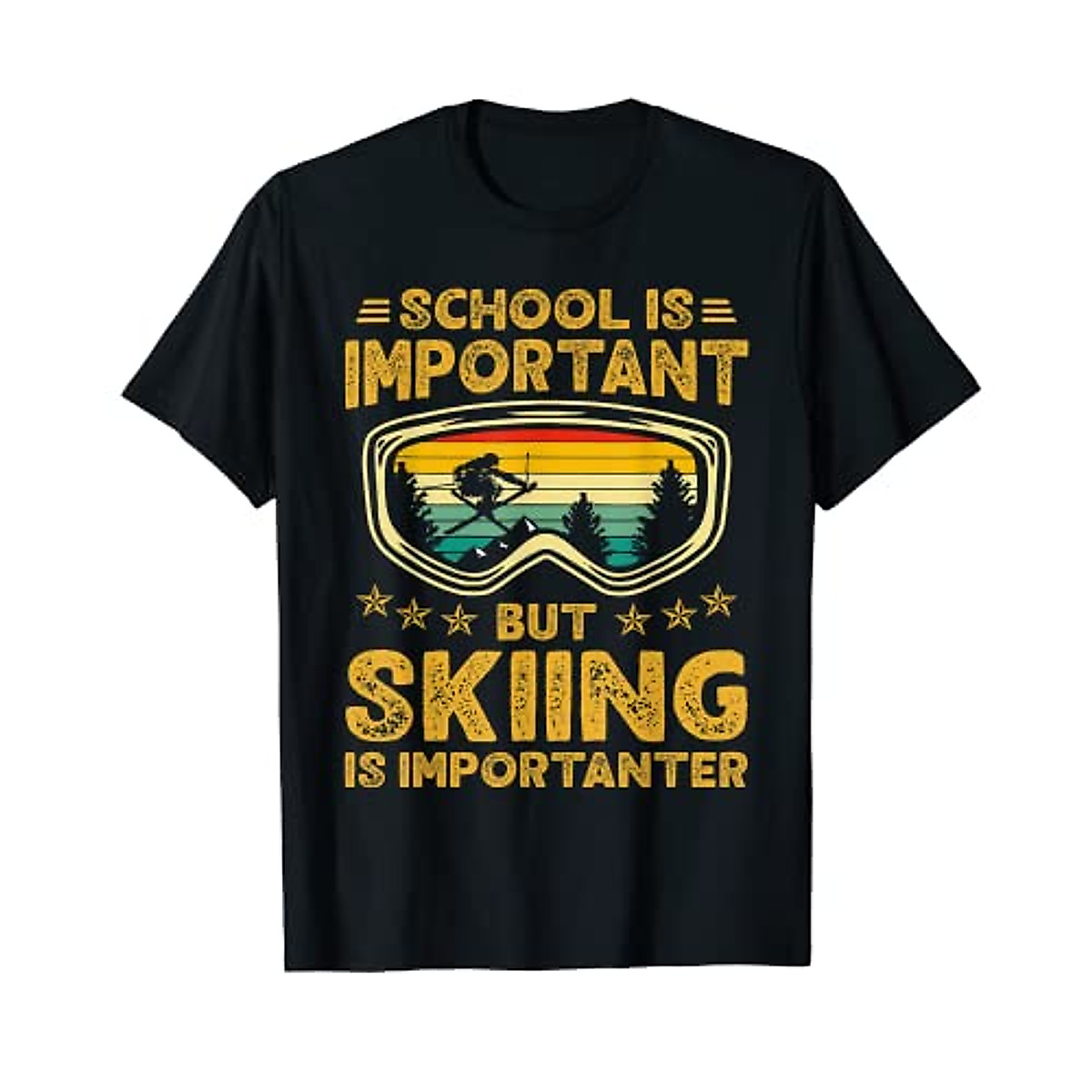 School Is Important But Skiing Is Importanter Ski Funny T-Shirt