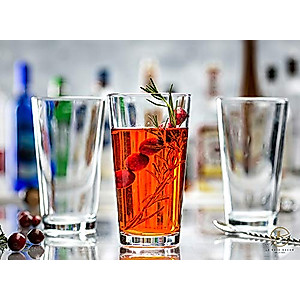 Set of 18 Sleek and Durable Drinking Glasses - Glassware Set Includes 6-17oz Highball Glasses, 6-13oz Rocks Glasses, 6-7oz Juice Glasses | Heavy Base Glass Cups for Water, Juice, Beer, & Cocktails.