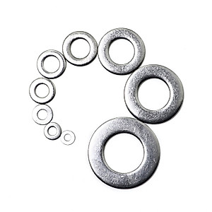 Sutemribor 304 Stainless Steel Flat Washers Set 580 Pieces, 9 Sizes - M2 M2.5 M3 M4 M5 M6 M8 M10 M12
