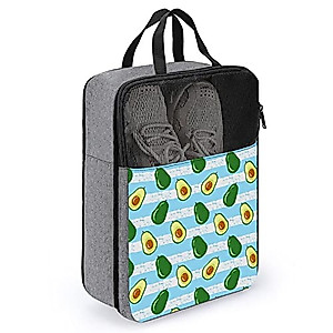 Frcavbin Fruits Avocado Travel Shoe Bag Shoes Carrier with Handle and Zipper Foldable Shoe Puches Organizer for Home storage School starts