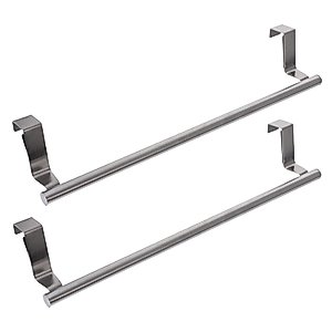 Housoutil 2pcs Door Towel Rack Stainless Steel Towel Rack Over Door Towel Holder Wall Towel Holder Versatile Towel Holder Metal Hangers Wall Mounted Towel Bar Ledge Back Style Individual