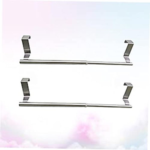 Anneome 2pcs Stainless Steel Rack Towel Rack Towel Holder Stand Towel Stand Kitchen Towel Hanger Towel Storage Rack Towel Hanger Over Cabinet Bath Towel Rod Bathroom Accessories Silver