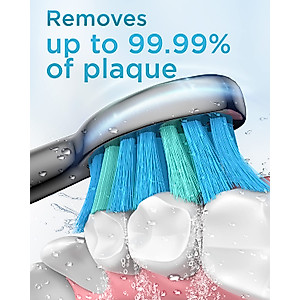 Electric Toothbrush Rechargeable Sonic Toothbrushes for Adults with 5 Brushing Modes and 8 Tooth Brush Replacement Head, 120 Days of Use with 3-Hour Fast Charge, Smart Timer and Deep Cleaning in Black