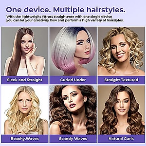 Air Hair Straightener and Curler 2 in 1,360° Airflow Curling Flat Iron, Hair Curler with Cooling Air Vents to Lock in Style,3D Floating Plate,15S PTC Fast Heat-Up,Lightweight & Dual Voltage for Travel