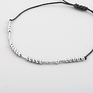 PLITI Boss Lady Morse Code Bracelet For Women Boss Mentor Leader Appreciation Jewelry (Boss bitch morse bg)