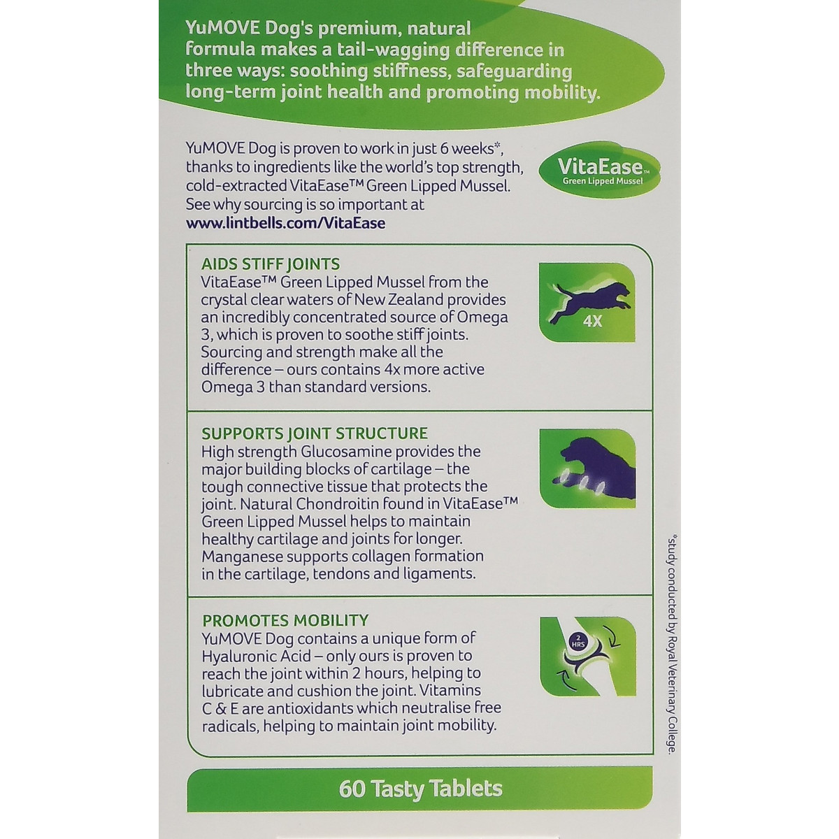 Lintbells YuMOVE Dog Joint Supplement for Stiff and Older Dogs - 60 Tablets