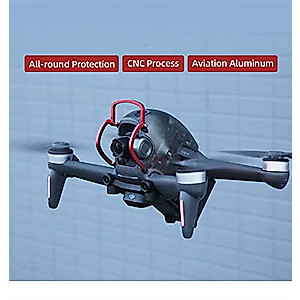 gouduoduo2018 FPV Drone Gimbal Bumper for DJI FPV Drone PTZ Protect Bar Aluminum Alloy Camera Anti-collision (Red)