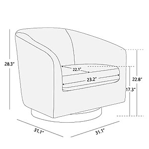CHITA Swivel Velvet Accent Chair Armchair, Round Barrel Chair in Fabric for Living Room Bedroom, Grey