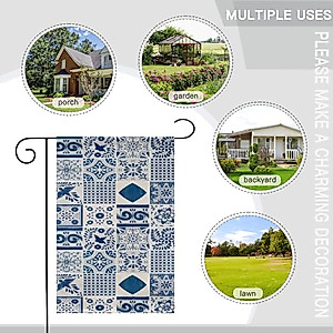 Double-sided garden flag Blue Talavera Mexican Tile Outdoor Flag Garden Flag Yard Outdoor Decoration （12×18in）.