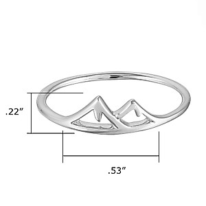 Boma Jewelry Sterling Silver Mountain Range Peak Ring, Size 8