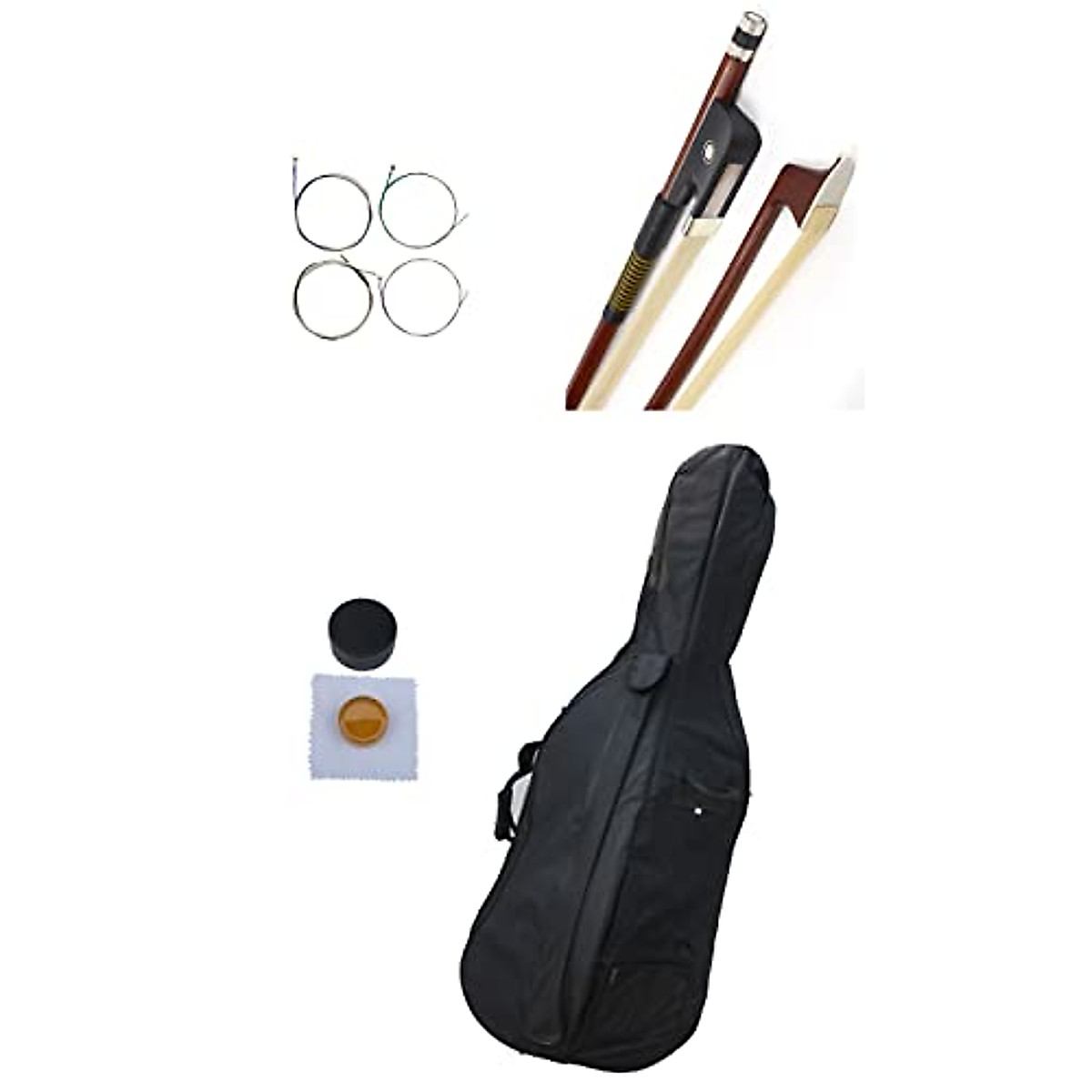 Yinfente advance Cello 4/4 Solid Maple Spruce wood Ebony Cello Parts hand made cello With Cello Bag Bow Black Violincello (blue)