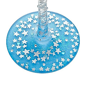 Enesco Designs by Lolita Super Bling You're The Brightest Star Artisan Hand-Painted Wine Glass, 1 Count (Pack of 1), Multicolor