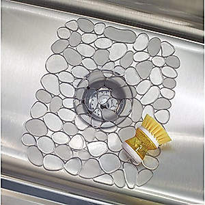 iDesign Pebblz BPA-Free Flexible PVC Plastic Sink Protector Mat - 10.75" x 12.5", Clear