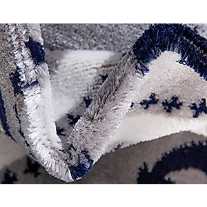 Unique Loom Metro Collection Modern Nautical Coastal Geometric Anchors Area Rug, for Kids, 5 ft x 8 ft, Light Gray/Ivory