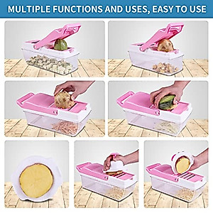 DLD Vegetable Chopper Onion Chopper Dicer - Peeler Food Chopper Salad Chopper Vegetable Cutter Vegetable Spiralizer Vegetable Slicer DLD Lemon Squeezer Egg Separator Egg Slicer