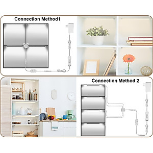 Cefrank V-Shape Under Cabinet Lighting Kit - 4pcs Sleeker 12" Dimmable LED Light Bars for Showcase Shelf Seamless Illumination - 1200lm, 12W - Pure White (6000K)