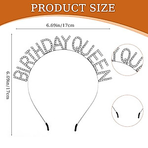 Vin Beauty Headband, Birthday Queen for Women Rhinestones, One Size Fits Most, Silver, 559295 2 WCfQUZ6TN