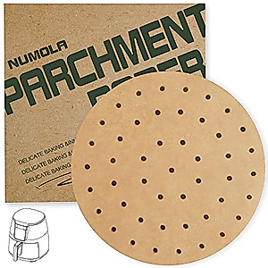 Numola Air Fryer Parchment Paper Liners, 200 Pcs Air Fryer Disposable Paper Liner for 2-3 QT Air Fryer, 7Inch Safe Air Fryer Paper, Non-stick Steamer Liner for Microwave, Oven, Bamboos Steaming Basket