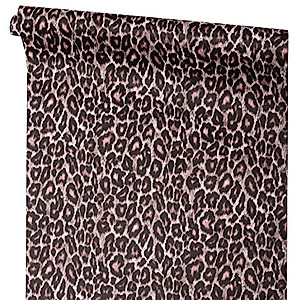 Peel and Stick Animal Leopard Print Contact Paper Shelf Liner Dresser Drawer Liner for Cabinets Table Desk Furniture Arts Crafts Wall Decor 17.7X117 Inches