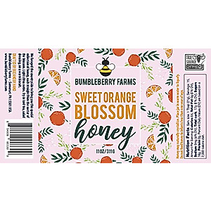 Bumbleberry Farms 3-Jar Set 100% Pure Grade A Sweet Orange Blossom Honey; True-Source Honey Certified; Light Citrus Notes; Enjoy Honey's Wholesome Goodness; 11 OZ Glass Jar