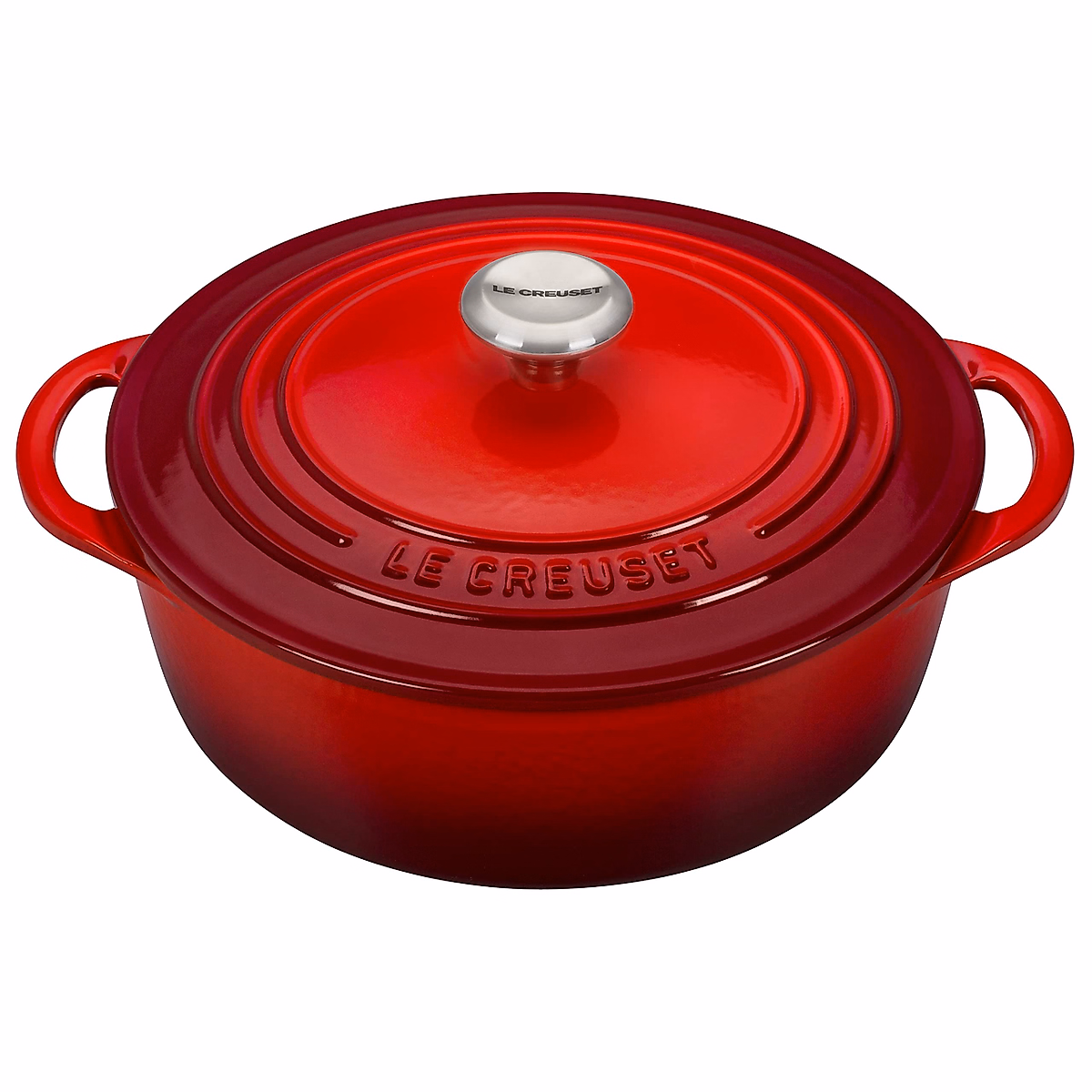 Le Creuset Enameled Cast Iron Shallow Round Oven, 2.75 Qt., Cerise
