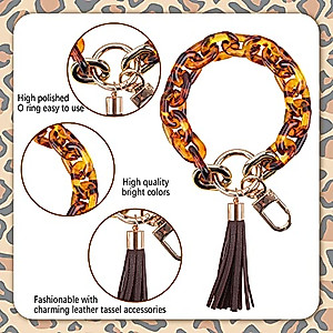 GIEMSON Acrylic Bangle Key Ring Wristlet Keychain Chunky Chain Link Key Ring Bracelets for Women Boho Car Keychain Holder