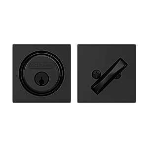 Schlage B60 N COL 622 Deadbolt with Collins Trim, Keyed 1 Side, Highest Residential Security, Matte Black