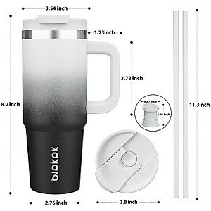 BJPKPK 30 oz Insulated Tumbler With Lid And Straw Stainless Steel Tumblers Cup With Handle For Women And Men,Day And Night