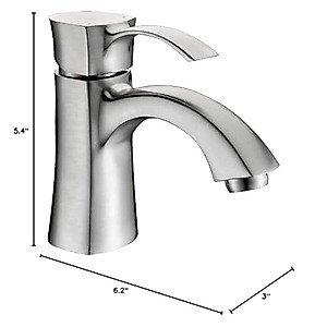 ANZZI Alto Single Hole Single Handle Bathroom Sink Faucet cUPC Brushed Nickel Deck Mounted Bathroom Faucet Lavatory Faucet One Hole Installation (L-AZ012BN)