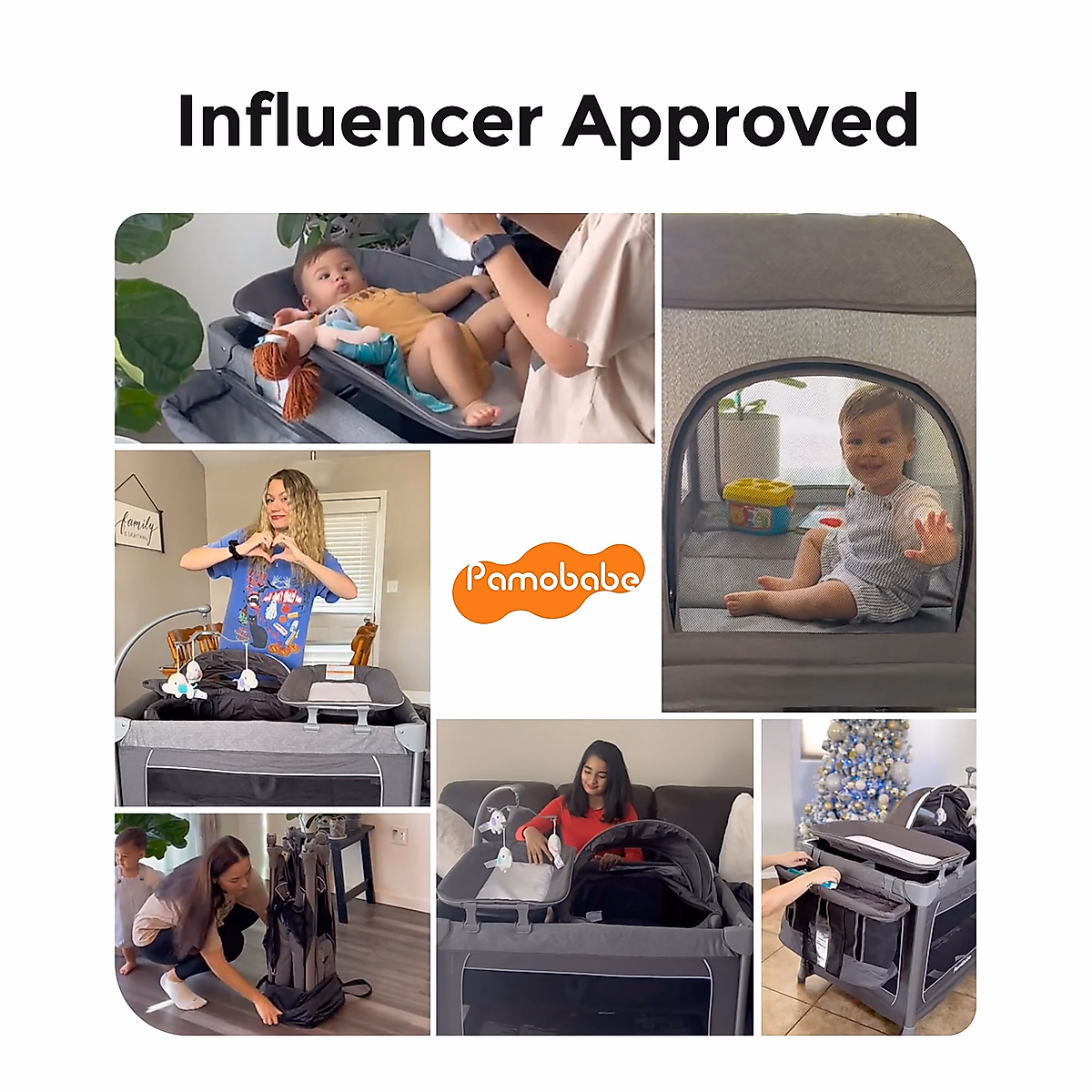 Portable Crib for Baby, Portable Baby Playpen with Detachable Bassinet and Changing Table