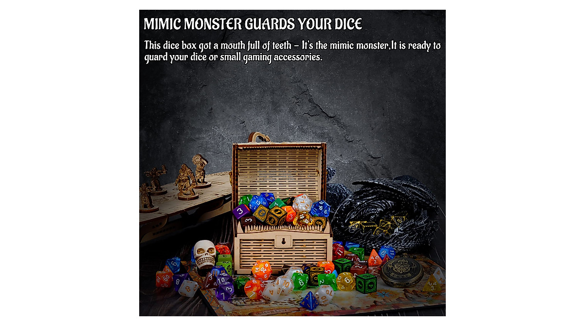 DND Mimic Chest Box - Unique Dice Storage Solution