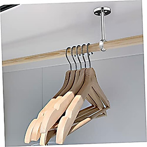 DECHOUS 8pcs Clothes Rail Flange Metal Curtain Rod Curtains Holders Shower Curtain Rod Holder Ceiling Rod Brackets Closet Rod End Curtain Pole Ceiling Brackets Wardrobe Pole Brackets