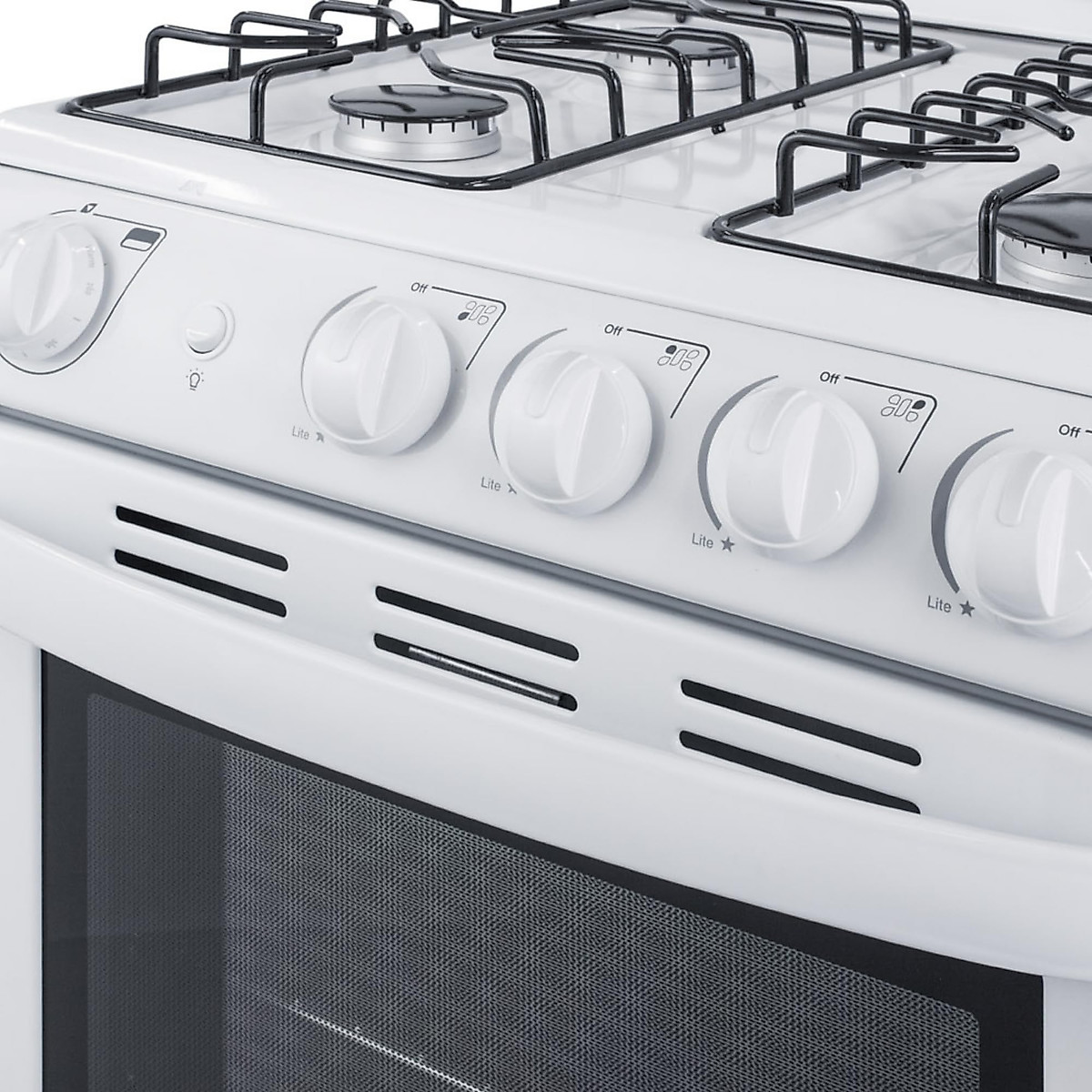 Summit 20” Gas Range, 4 Burners, Full 2.3 cu.ft Oven - (ADA Compliant) - RG200WS