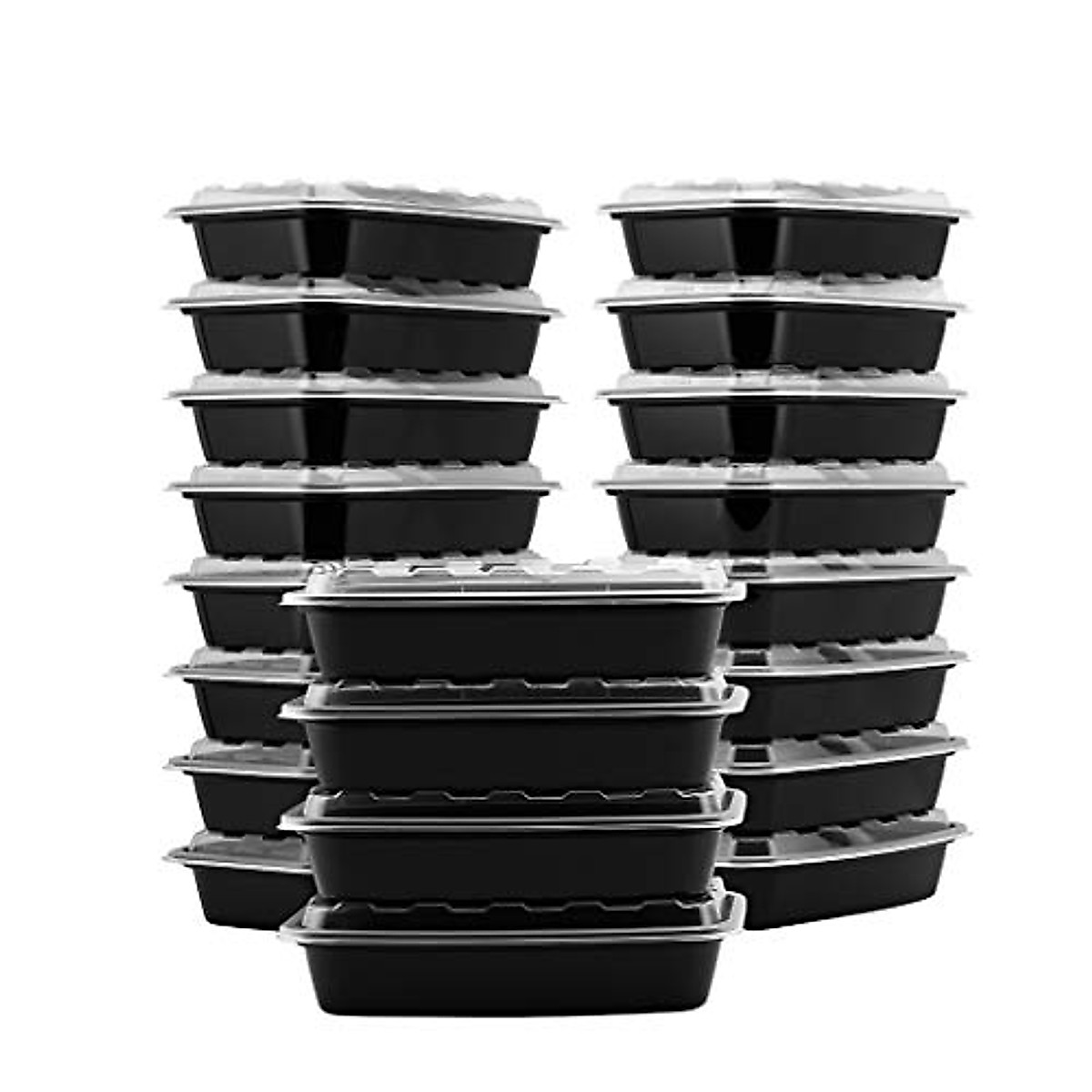 Snap Pak 12010 Storage Containers 28 oz. Clear Lid/Black Base BPA Free, Microwave, Freezer & Dishwasher Safe Air Tight Seal, Very Durable Keeps Food F