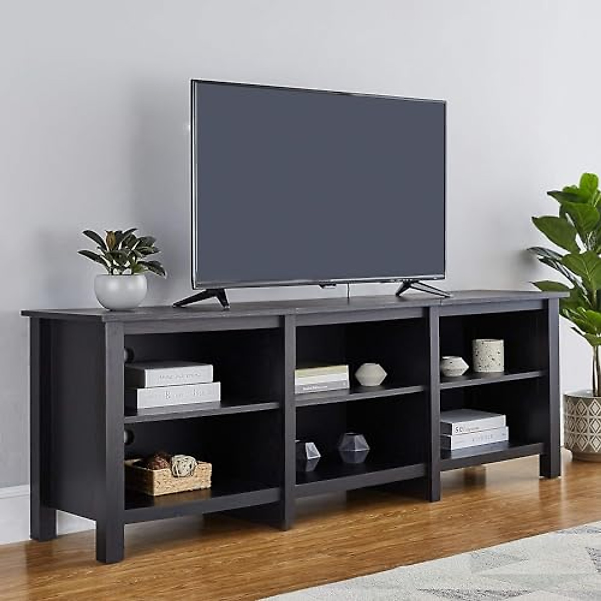 ROCKPOINT Classic TV Stand Storage Media Console Entertainment Center for TV's from 70 Inches to 85 Inches,Espresso(69.1Inchese)