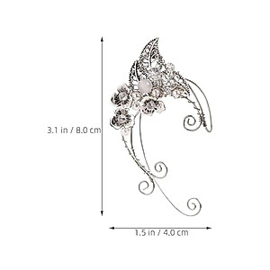 Holibanna Elf Ear Cuffs for Women Elf Fairy Earrings Cuff Wrap Clip on Filigree Earrings for Halloween Costume Cosplay Wedding Party Jewelry (D)