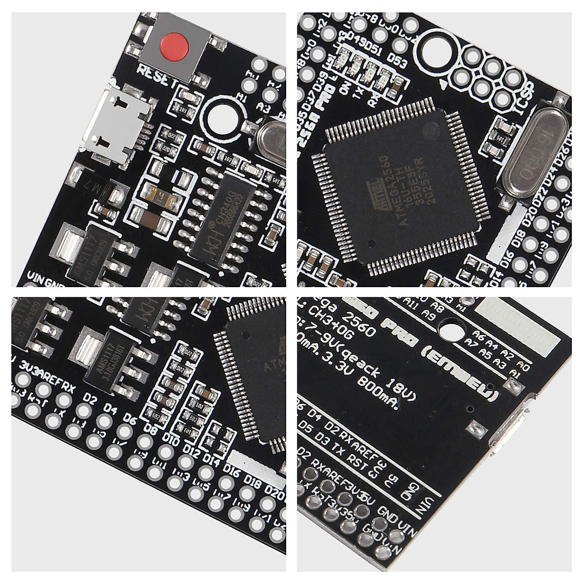 ACEIRMC 2pcs for MEGA 2560 PRO Embed CH340G/ATMEGA2560-16AU Chip with Male Pinheaders Compatible for Arduino Mega2560 Module
