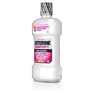 Listerine, Zero Alcohol Mouthwash 24hour Relief for Painful Tooth Sensitivity, fresh mint, 16.9 Fl Oz