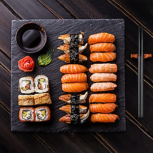 Portable Travel Utensils Set with Case 18/8 Stainless Steel Cutlery Set Include Fork Spoon and Chopsticks with Case Reusable Utensil Set for Work (Black)