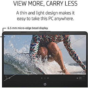 HP 14" Laptop for Student and Business - HD Display, Intel Quad-Core Processor, 4GB RAM, 64GB eMMC, ‎Intel UHD Graphics 600, Wi-Fi, Bluetooth, Webcam, Windows 11 Home in S Mode, Blue