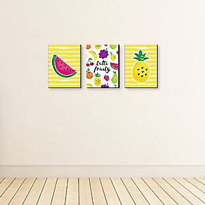 Big Dot of Happiness Tutti Fruity - Nursery Wall Art, Kids Room and Decor Frutti Summer Home Decorations - Gift Ideas - 7.5 x 10 inches - Set of 3 Prints