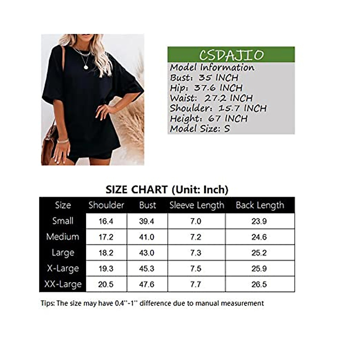 CSDAJIO Women's Letter Print Mushroom Shirt Oversized Graphic Tee Crewneck Short Sleeve T Shirt Back Yosemi Grey X-Large