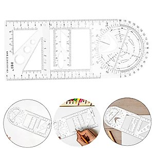 Geometric Drawing Ruler Ruler Metric Ruler Circle Stencil Clear Ruler Examination Use Ruler Mathematics Learning Ruler Drawing Rulers Multipurpose Plastic Ruler White